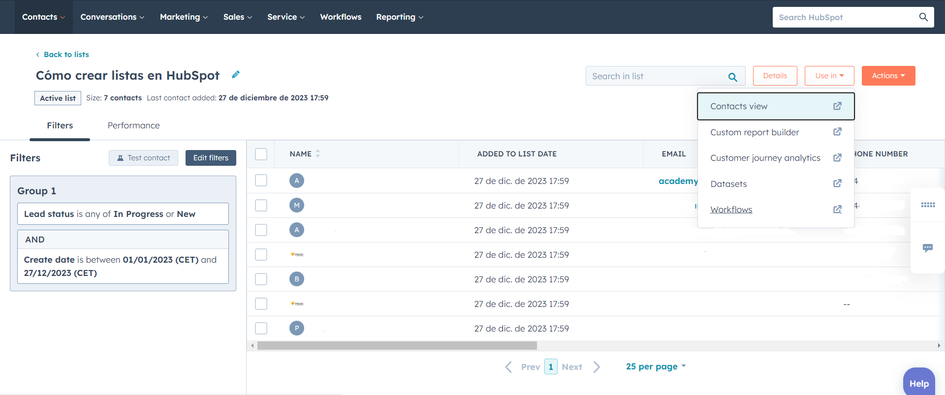 Contact segmentation: How to create lists in HubSpot